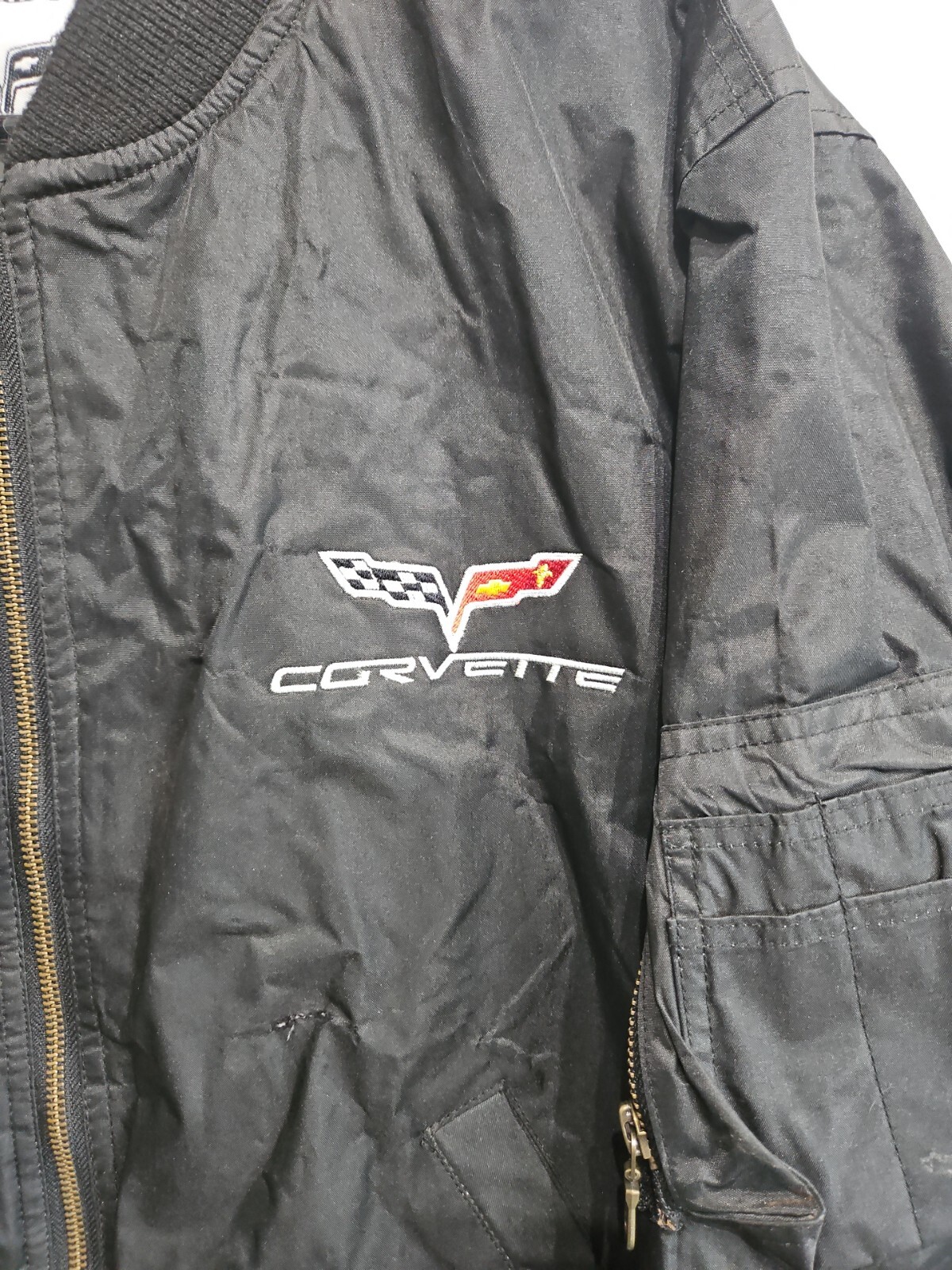 Vtg Chevrolet Corvette Chevy Bomber Jacket Mens Large… - Gem