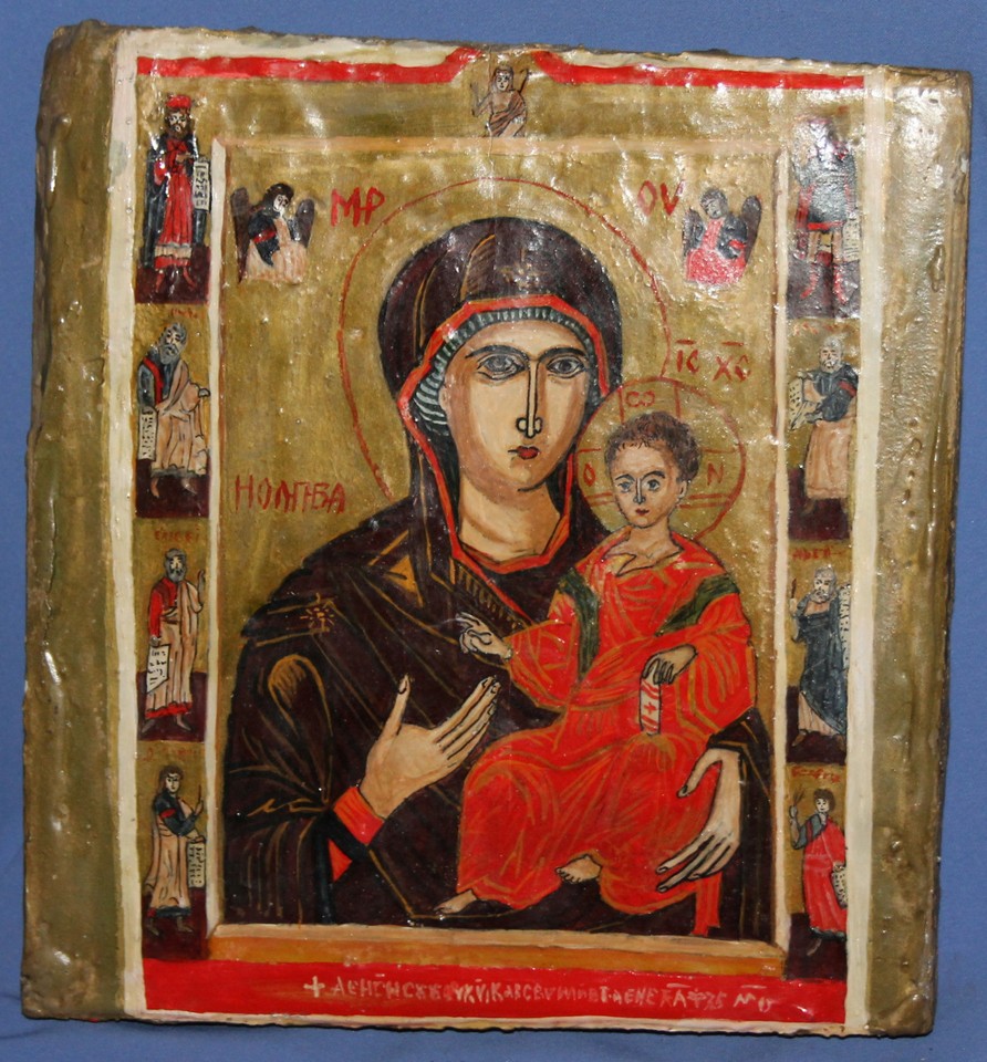 Orthodox Tempera Wood Hand Painted Icon Jesus Christ The Virgin Mary | eBay