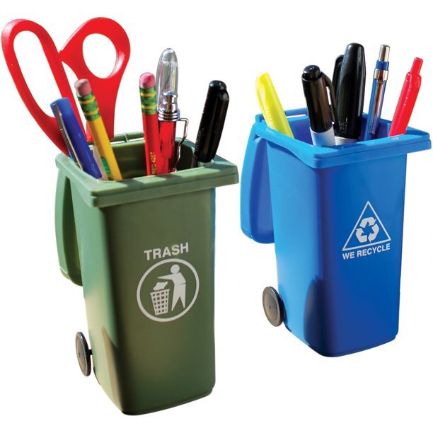 The Mini Curbside Trash & Recycle Can Set - Awesome Pen/Pencil Holder ...