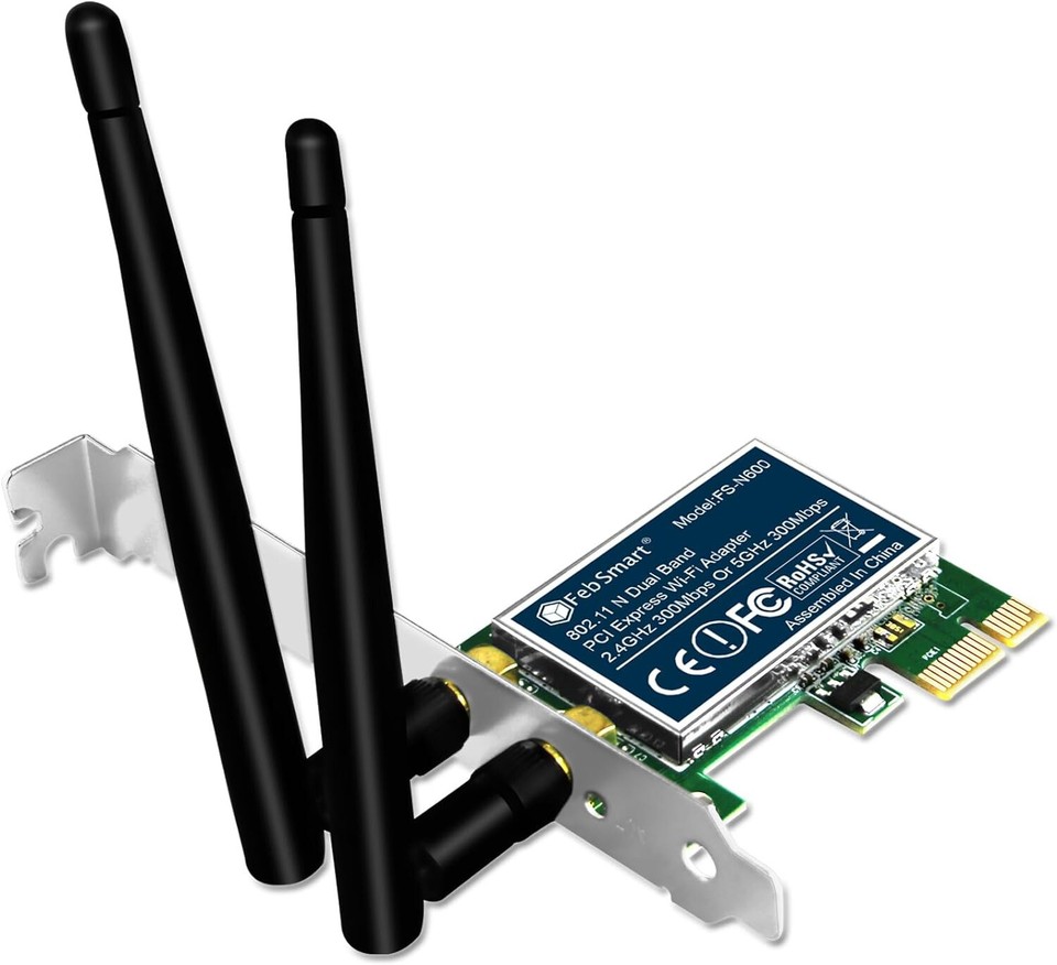 Wireless PCIE WiFi Adapter Card 5GHz/2.4GHz for Windows 10, 11, FS-N600 ...