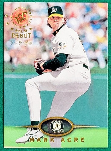 Mark Acre - 1995 Topps Stadium Club #376 - Oakland Athletics Baseball ...