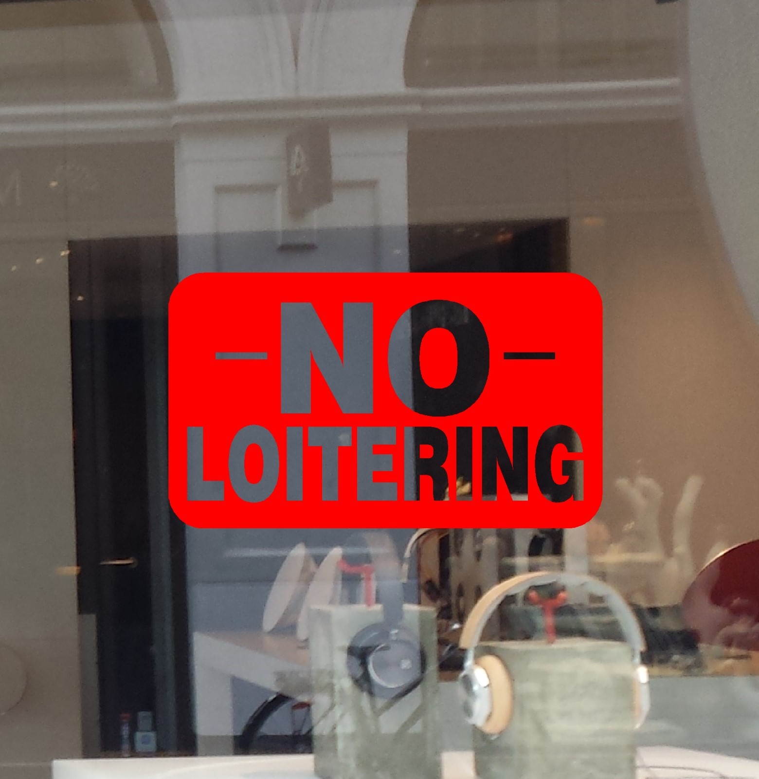 NO LOITERING SIGN DECAL STICKER BUSINESS WINDOW WALL | eBay