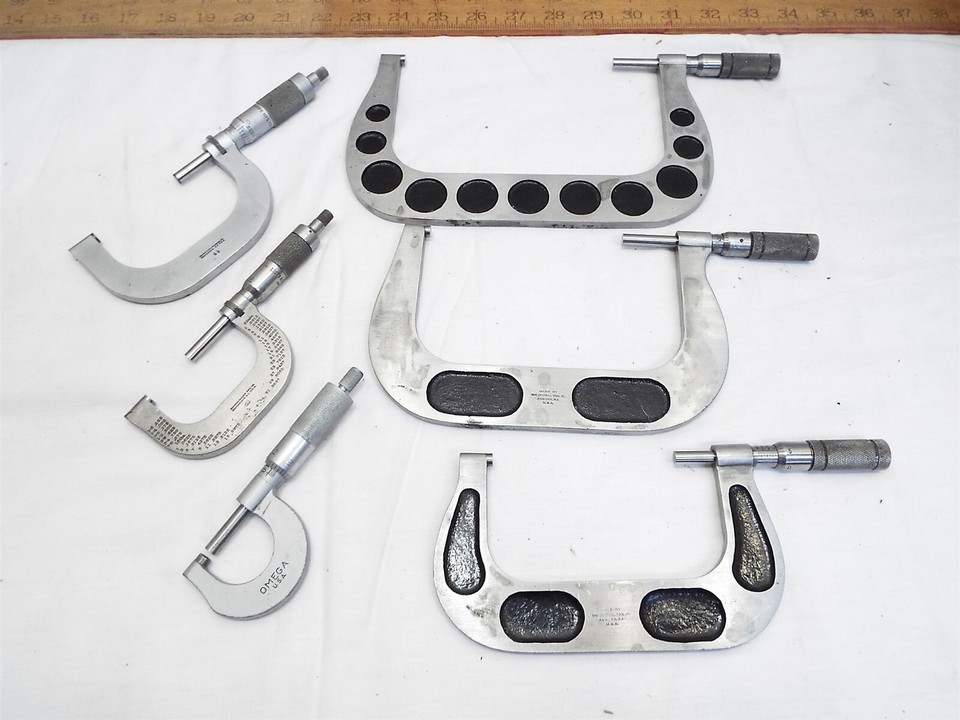 Set Central Tool Outside Micrometers 0-6" Machinist Brown & Sharpe Mic ...