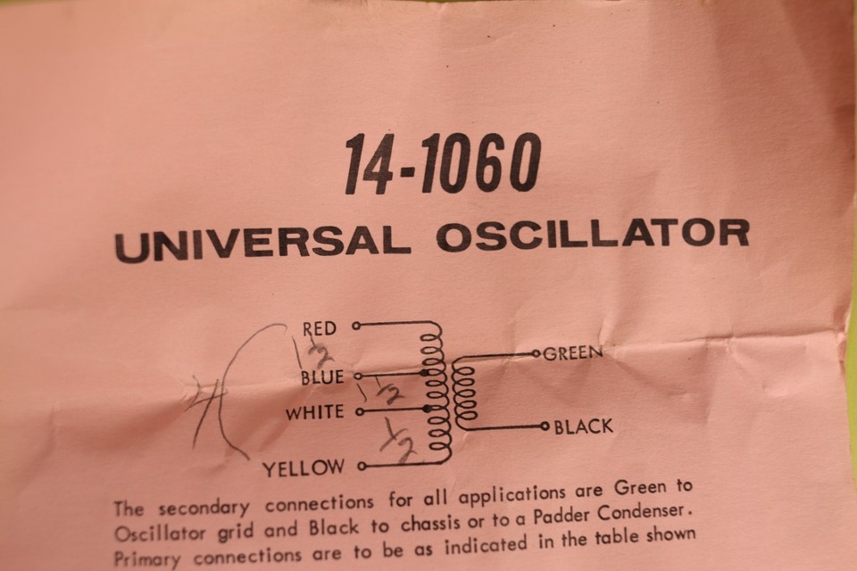 Meissner 14-1060 Adjustable Radio Universal Oscillator Coil NOS 456 KC ...