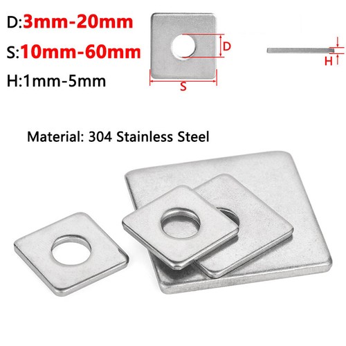 Square Plate Washers A2 Stainless Steel M3 M4 M5 M6 M8 M10 M12 M14 M16 ...