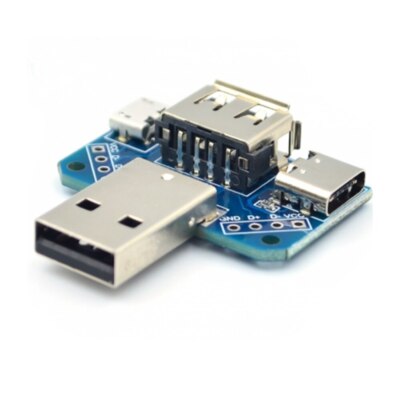 1PC USB Adapter Board Connector Male to Female Micro USB Type-C Type-A ...