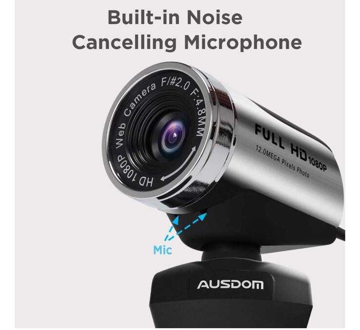 AUSDOM AW615 1080p PC WebCam 12MP with Built-in Mic 753210163347| eBay