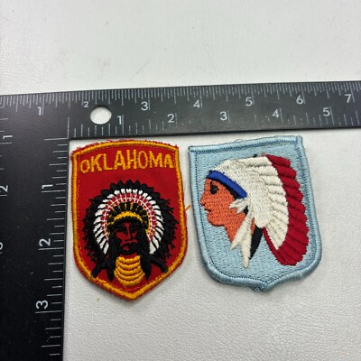Vtg 2 Patches Native American Indian Theme Oklahoma Patch (1 National ...