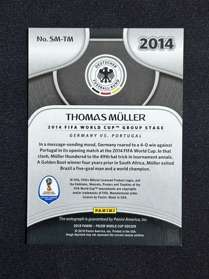 Panini 2018 World Cup Prizm Signature Moments 2014 Germany Thomas ...