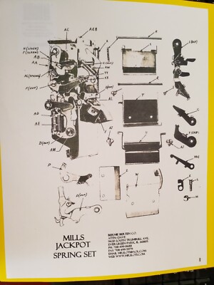 MILLS REPLACMENT JACKPOT SPRING SET MILLS J/P SET ANTIQUE SLOT MACHINE ...
