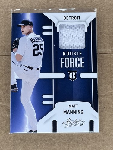 2022 Absolute Matt Manning Rookie Force Patch, RPC, Detroit Tigers, MLB ...