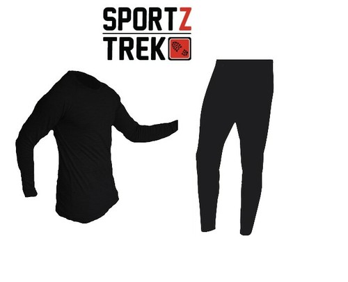 SPORTZTREK Brand New Polypropylene Black Thermal Top & Bottom Set Kids ...