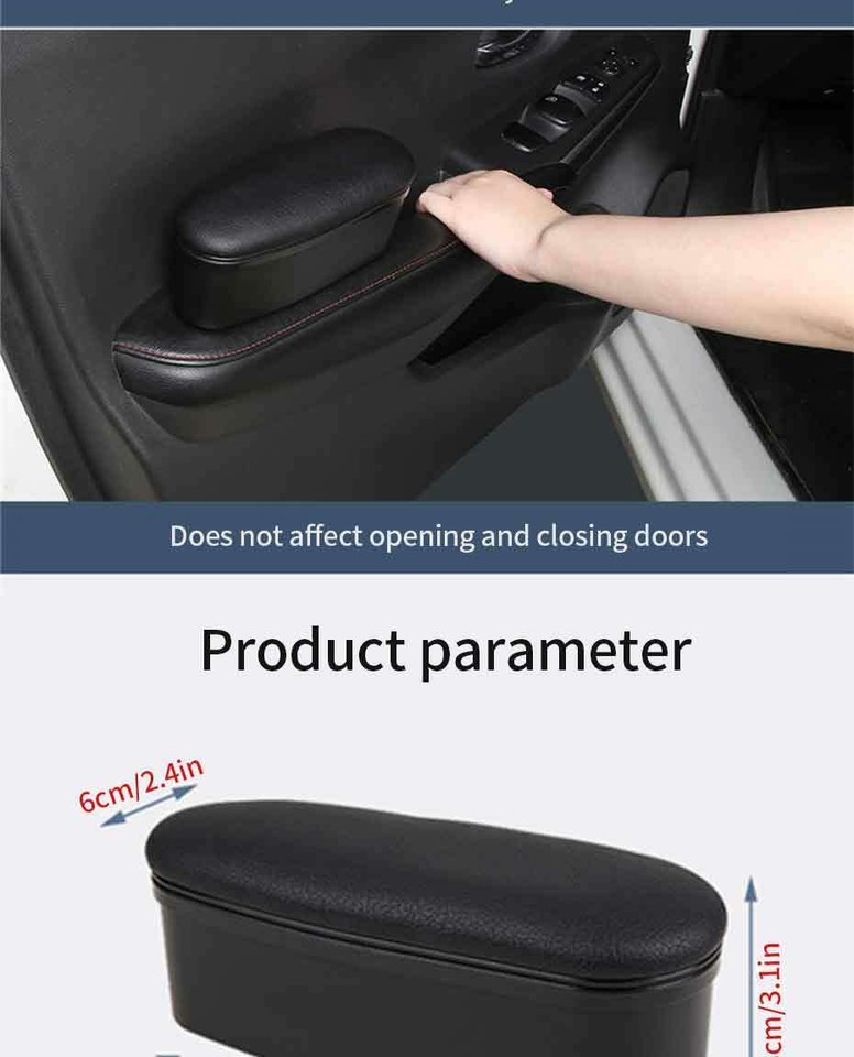 Left Armrest Organizer Box Storage Car Door Arm Rest Elbow Support ...
