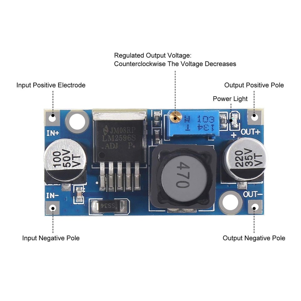10Pack LM2596 DC-DC Buck Converter, Adjustable Step Down Voltage ...