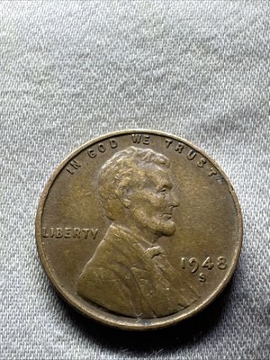 1948 S Error Wheat Penny ( Numbers On Back In Right Feather) | eBay