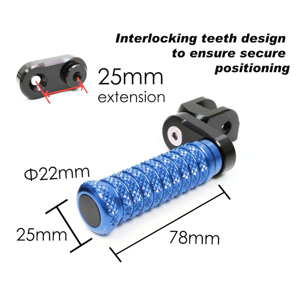 Blue M-Grip 25mm Lowered Rear Footpegs For Aprilia SL1000 Falco 00 01 ...