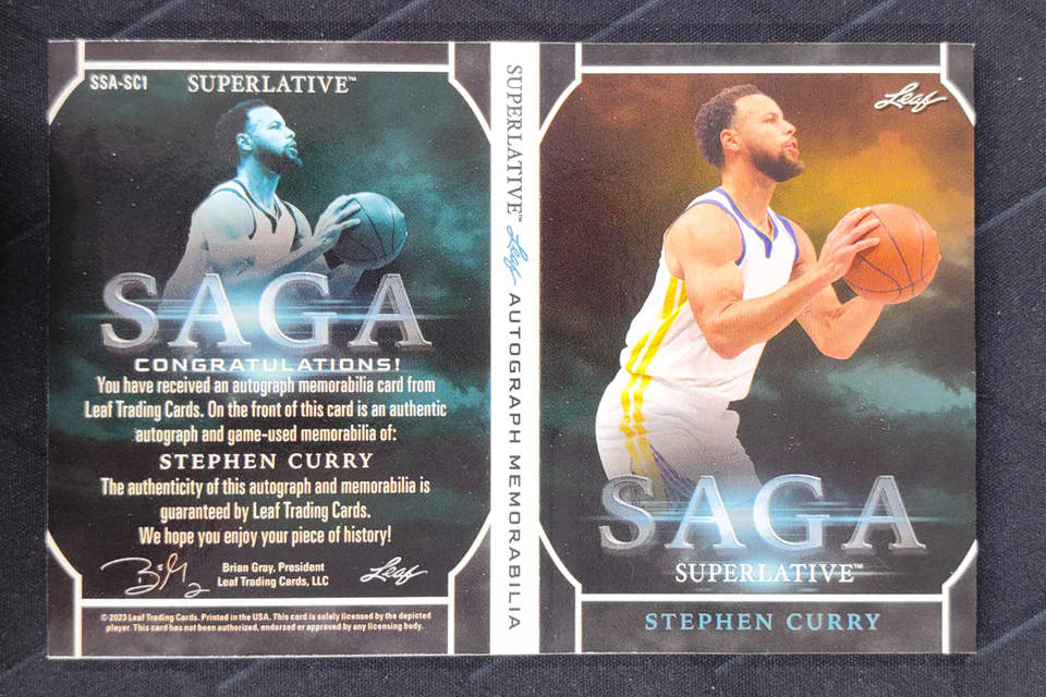 2023 Leaf Superlative Saga Stephen Curry Patch GU Auto Gold Booklet /10 ...