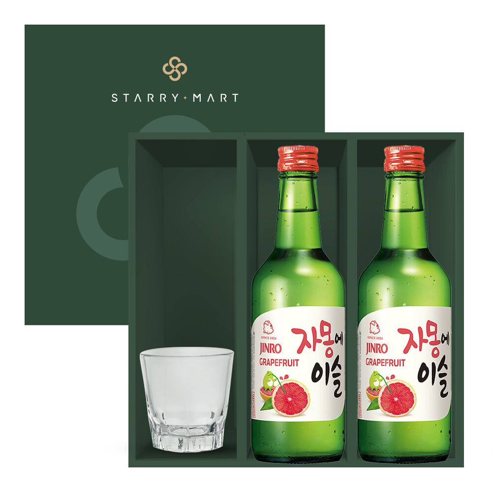 JINRO Chamisul Soju Cocktail Bombs Spirit Drink (2 Bottle, Soju Glass ...