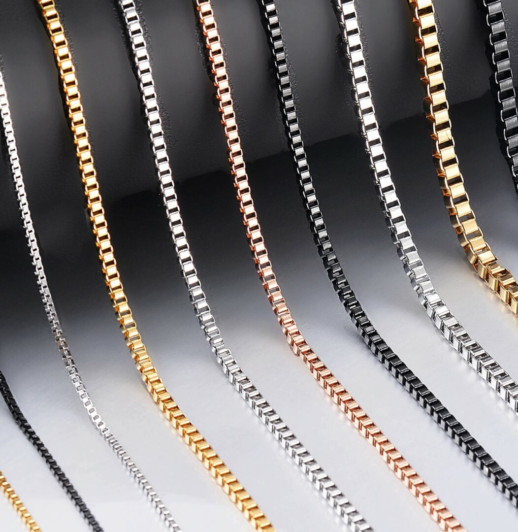 Silver Stainless Steel 75 cm (29.5 Inch) 2 mm Square Box Neck Chain ...