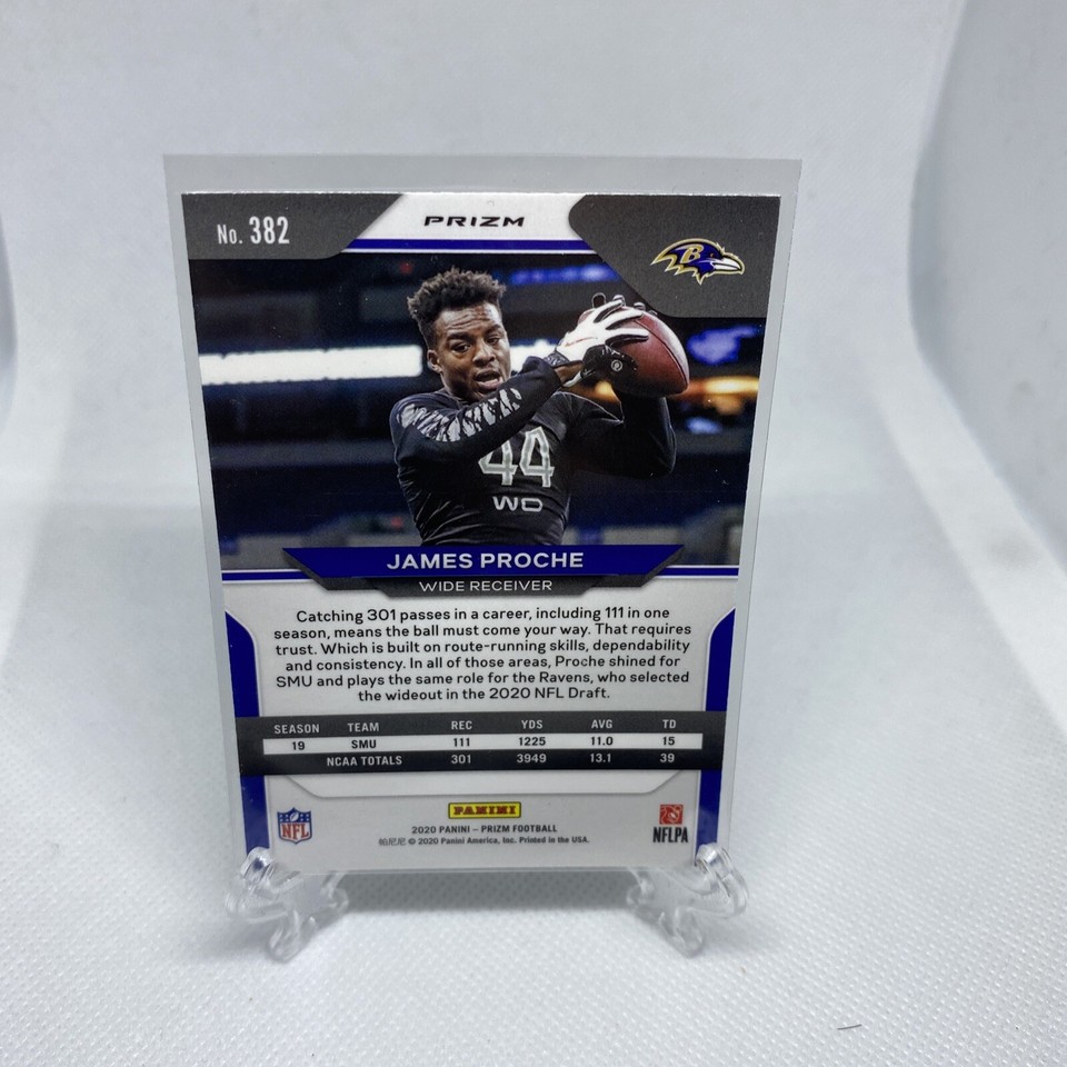 2020 Panini Prizm Silver Prizm Rookie #382 James Proche Baltimore ...