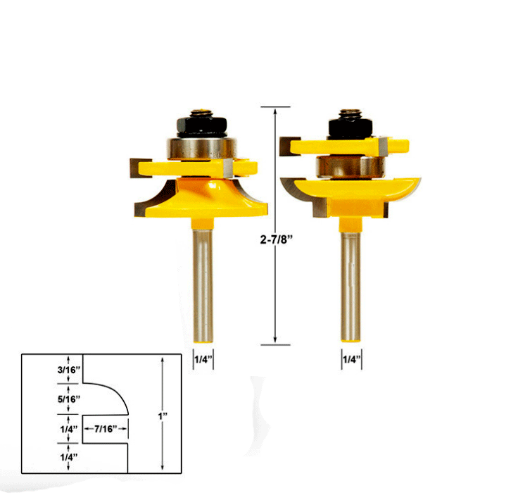 3pcs Bit Raised Panel Cabinet Door Router Bit Set 1/4 Inch Milling ...