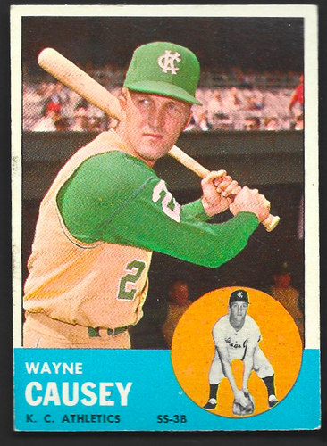 1963 Topps baseball #539 Wayne Causey Kansas City Athletics SP #HI ...