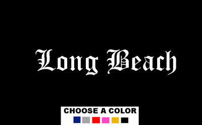 Long Beach California LBC 7" Logo Vinyl Decal Sticker LB State ...