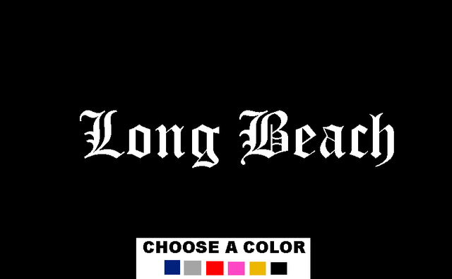Long Beach California LBC 7" Logo Vinyl Decal Sticker LB State ...