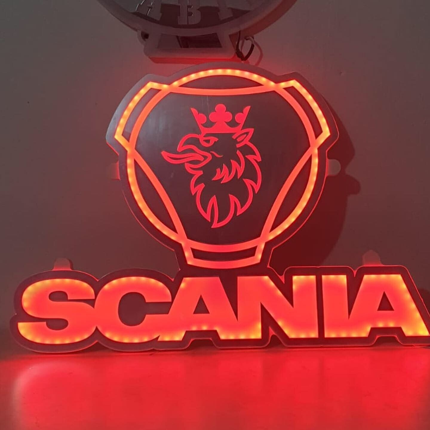 SCANIA Cabin Interior Sign Logo Led Board Silver Mirror, Light 24V, Bed ...