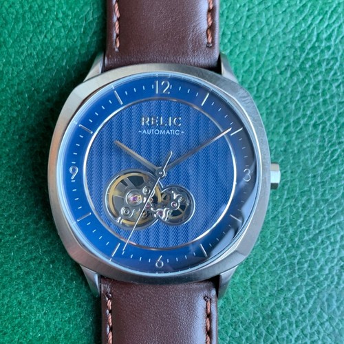 Relic Blue Dial Automatic Open Heart Stainless Steel Wristwatch | eBay