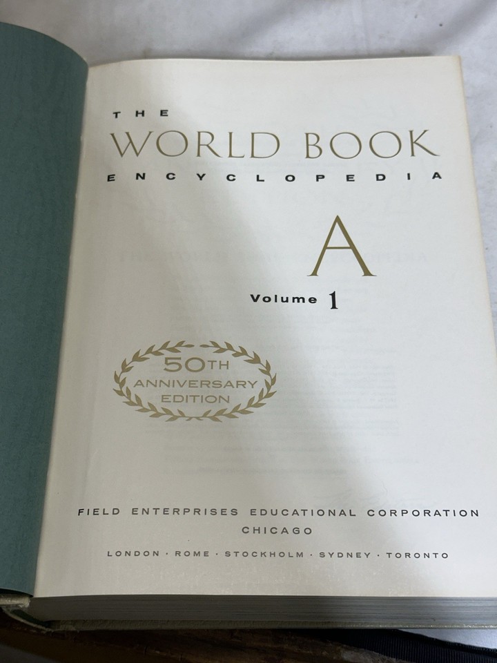 World Book Encyclopedia 1966 50th Anniversary Edition Complete Set W/ 4 ...
