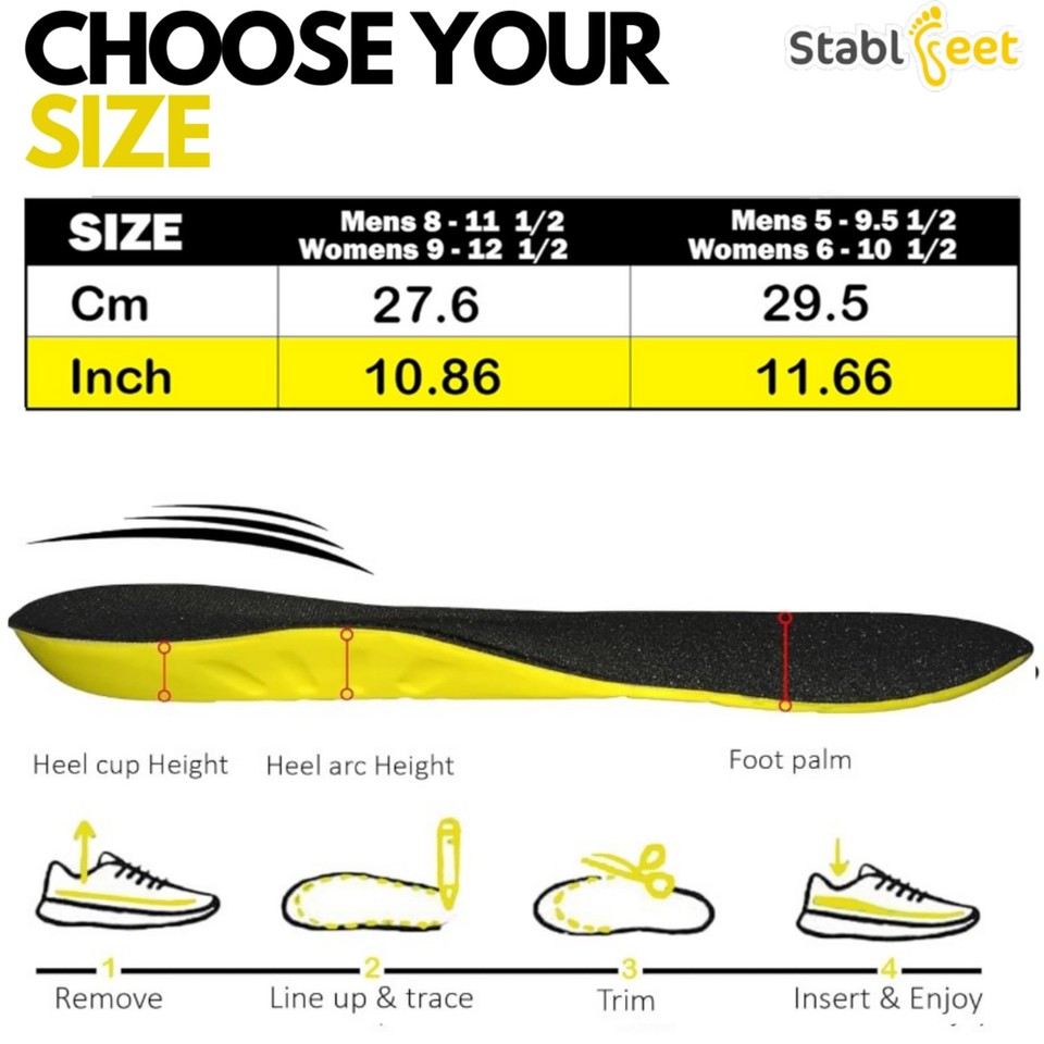 Plantar Fasciitis Insoles for Men & Women – FSA/HSA Eligible, High Arch ...