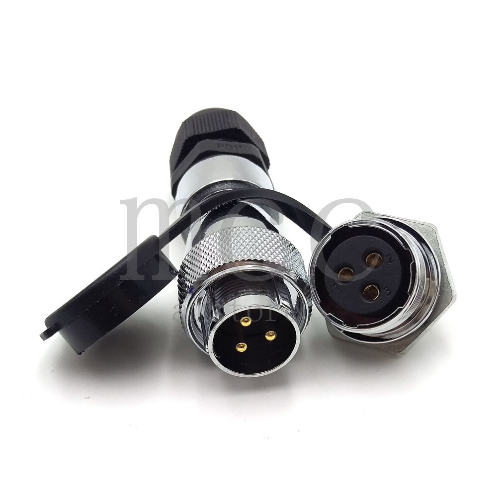WS20 3Pin Panel Mount M22 Waterproof Aviation Cable Connector Plug Socket IP67 | eBay