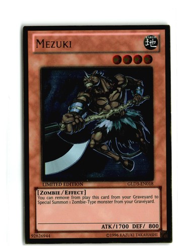 MEZUKI GLD3-EN018 LIMITED EDITION GOLD RARE YUGIOH TCG MP | eBay