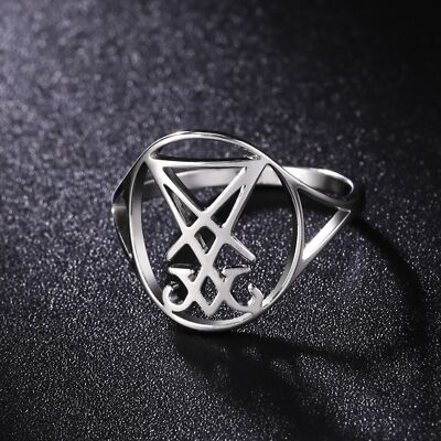Gothic Sigil of Lucifer Rings Satanic Amulet Demon Devil Symbol Satan ...