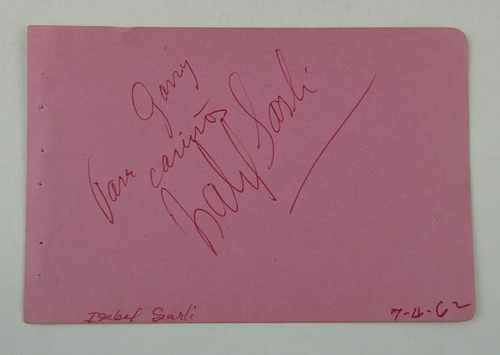 Isabel Sarli Signed 4x6 Cut Paper Autographed Actress Personalized ...