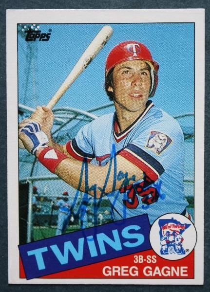 Minnesota Twins Star Greg Gagne Autographed Signed 1985 Topps UPDATE ...