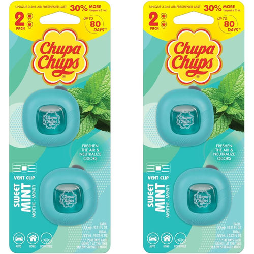 Chupa Chups Car Vent Clip, Air Freshener | Sweet Mint | 2 Pack, 4 Total ...
