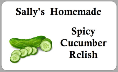 Spicy Cucumber Relish Labels Stickers for Homemade Pickles | eBay UK