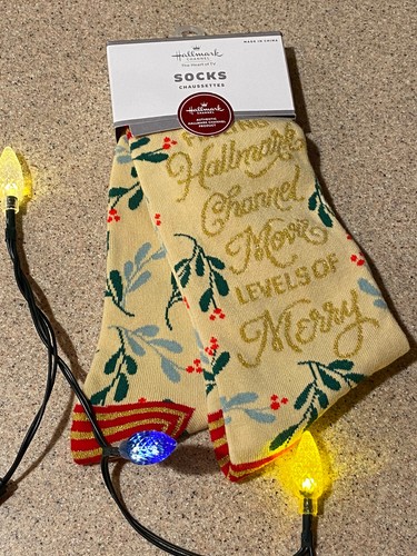 Hallmark Channel Women's Levels of Merry Gold Christmas Socks One Size ...