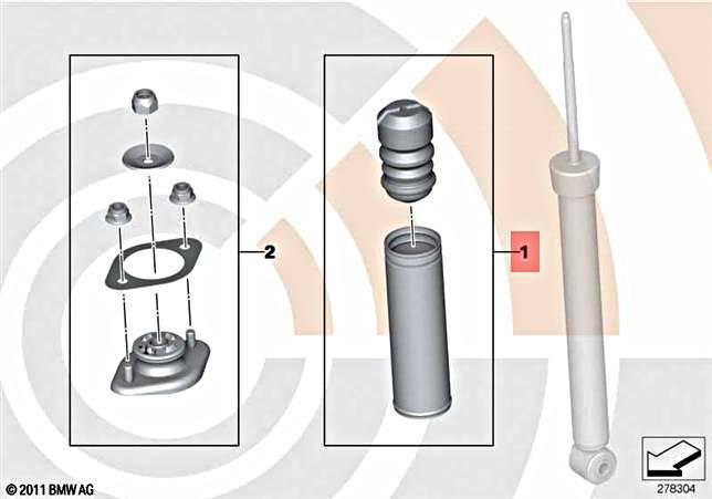 Genuine BMW E46 Rear Shock Absorber Protective Tube Repair Kit OEM ...