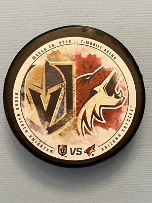 Vegas Golden Knights Vs Arizona Coyotes Matchup Puck March 28,2018 | eBay