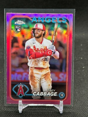 2024 Topps Chrome PINK REFRACTOR Trey Cabbage ROOKIE #1226 - Los ...