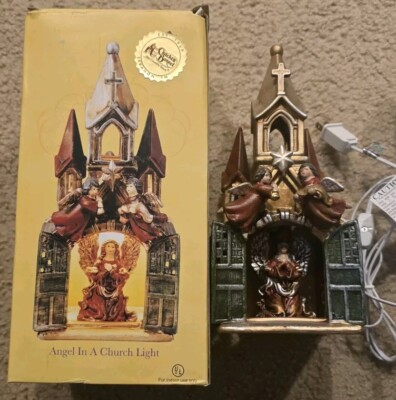 Cracker Barrel light Up Church Angel In Church 10.5" Tall Excellent | eBay