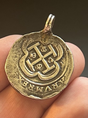 Vintage Coin Silver Sterling Spanish Reale Shipwreck Coin Replica ...