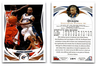 2004-05 Topps #154 Juan Dixon - Washington Wizards | eBay