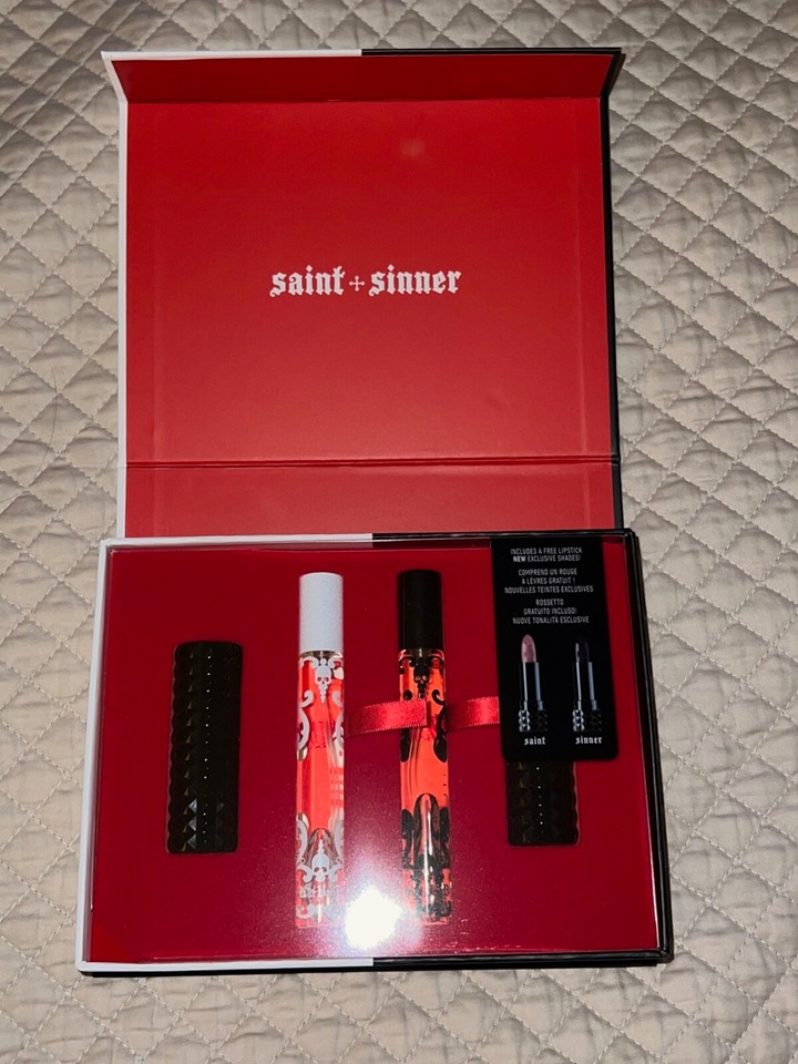 KAT VON D SAINT + SINNER PERFUME AND LIPSTICK COLLECTION COFFRET RARE ...