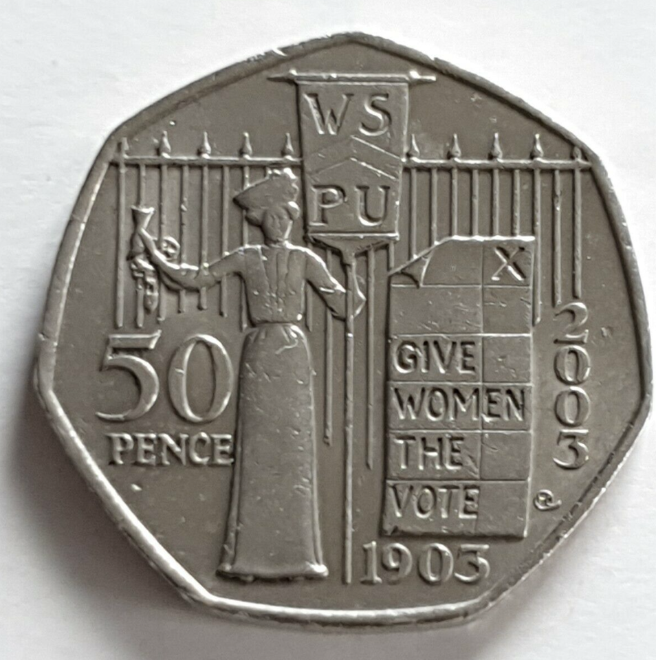 SUFFRAGETTE 50p COIN 2003 GIVE WOMEN THE VOTE | eBay UK