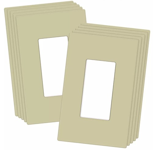 10 PACK 1-GANG SCREWLESS DECORATOR WALL PLATES CHILD SAFE OUTLET COVERS ...
