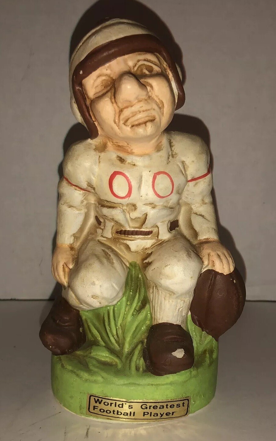 Vintage WORLDS GREATEST FOOTBALL PLAYER 7" Chalkware Bank Stopper 30s ...